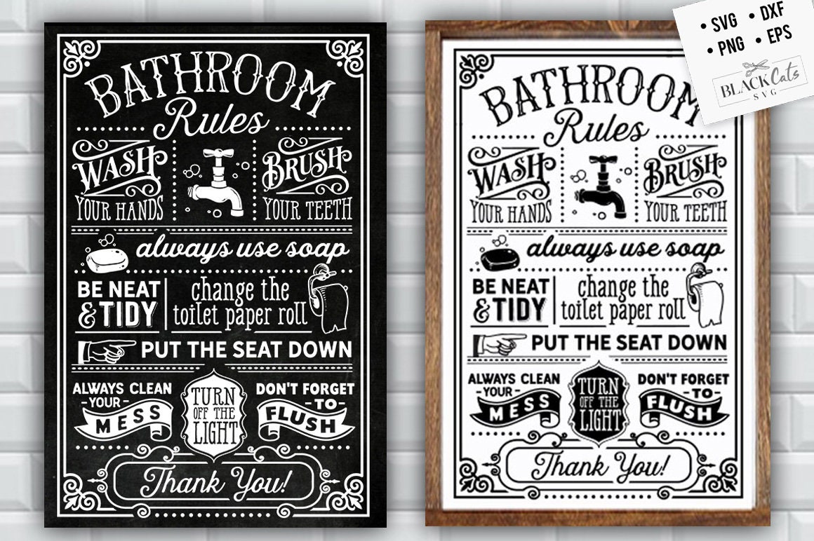 Rustic Bathroom Signs - Etsy