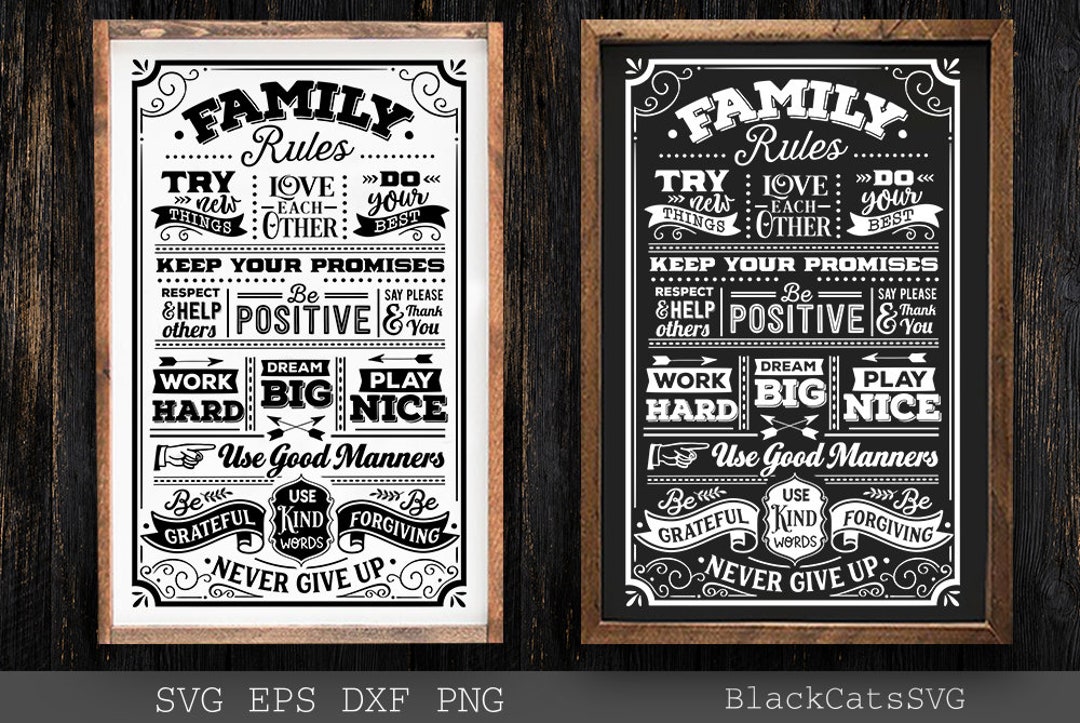 Family Rules SVG, House Rules Poster Svg, Welcome to Our House Svg ...
