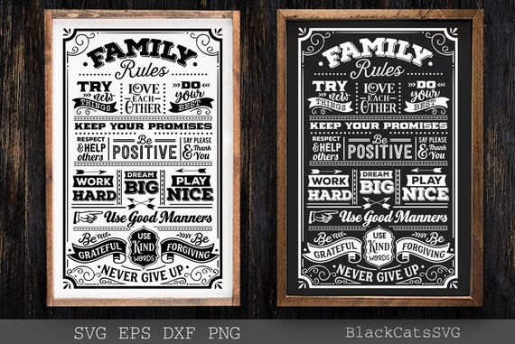 Family Rules SVG House Rules Poster Svg Welcome to Our House | Etsy