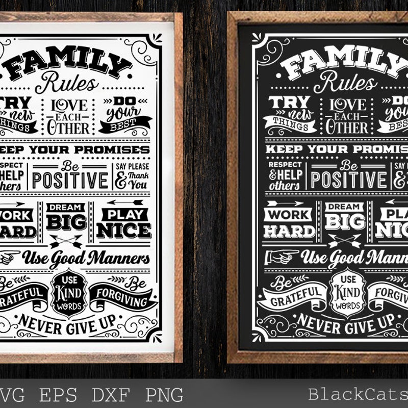 Family Rules Svg - Etsy