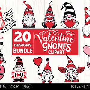 Valentine Gnomes SVG Bundle Gnome Clipart SVG 20 Designs - Etsy