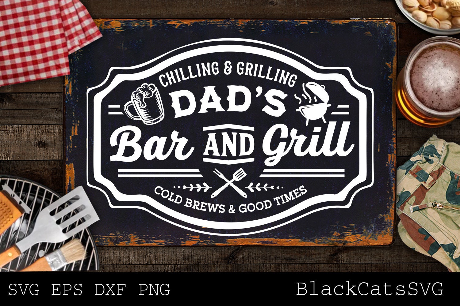 Dad's Bar and Grill Svg Grilling Svg BBQ Svg Dads Bar - Etsy