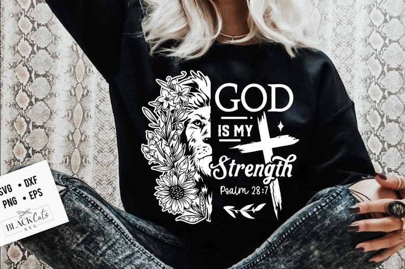 God is My Strength Svg, Prayer Svg, Pray Svg, Christian Cross Svg ...