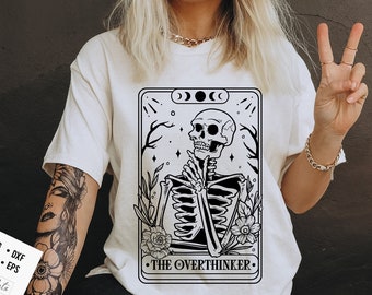 The Overthinker Tarot SVG, Overthinker Svg, Skeleton Svg, Skull Tarot ...