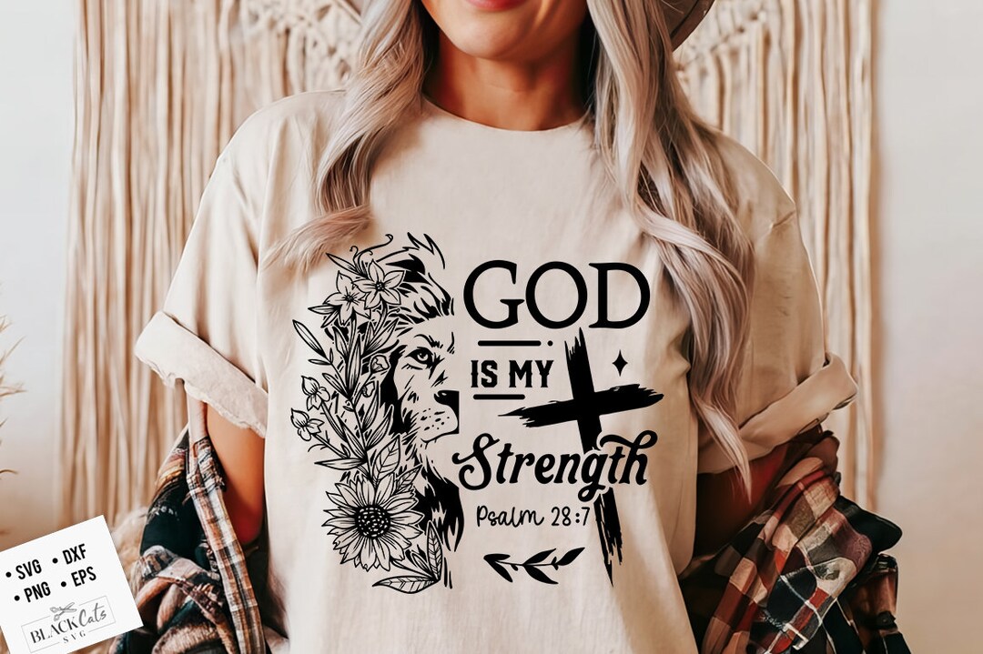 God is My Strength Svg, Prayer Svg, Pray Svg, Christian Cross Svg ...