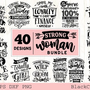 Strong Woman SVG Bundle 40 Designs - Etsy