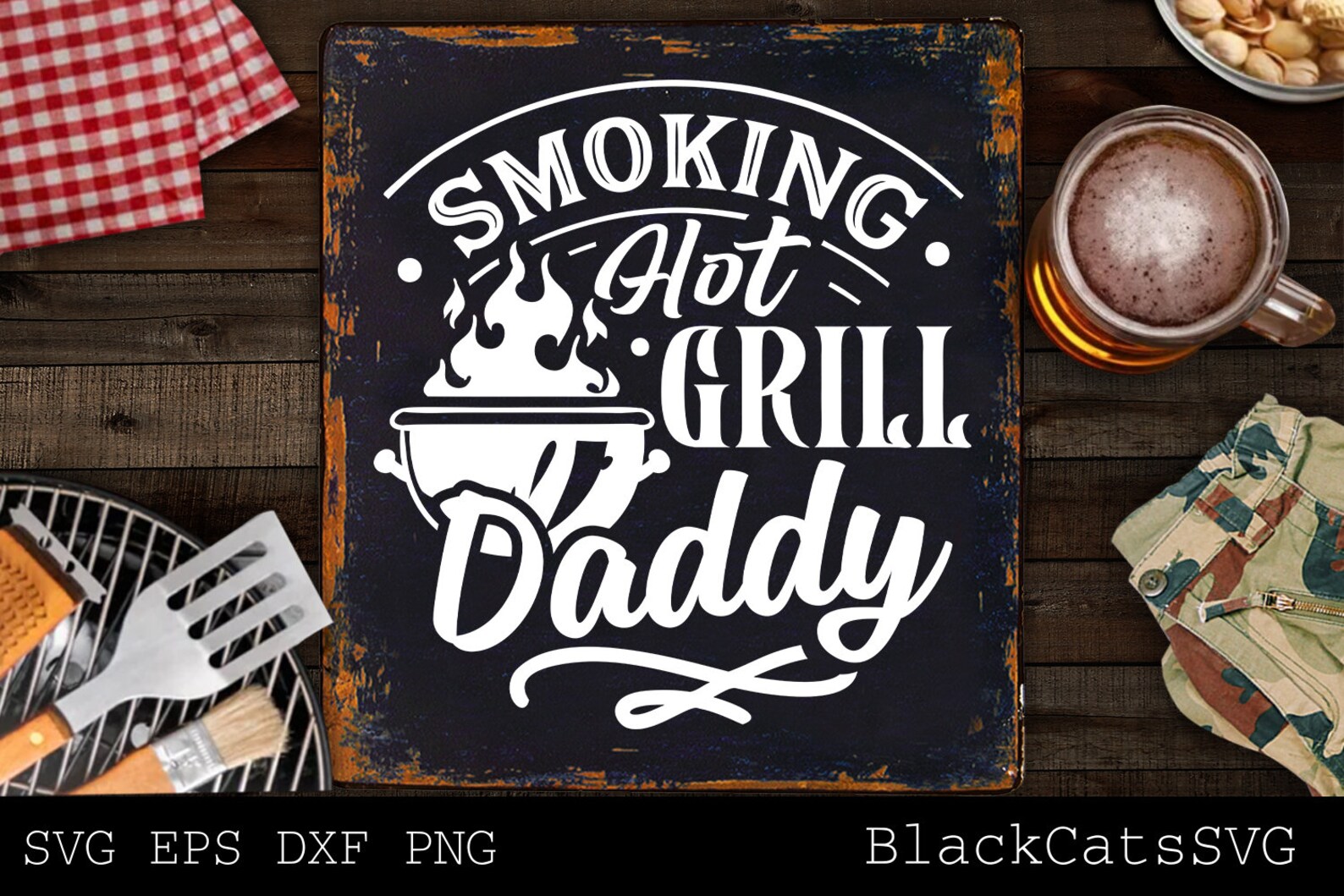 Smoking Hot Grill Daddy Svg Grilling Svg BBQ Svg Dad's - Etsy