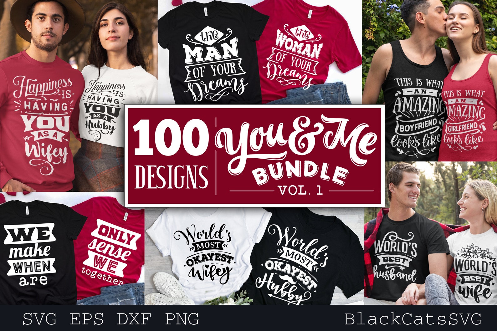 Couple Matching Outfits SVG Bundle 100 Designs Vol 1 - Etsy