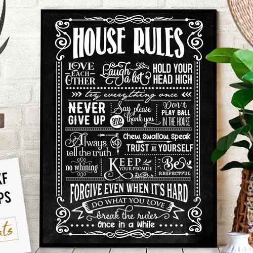 Family Rules SVG House Rules Poster Svg Welcome to Our House - Etsy New ...