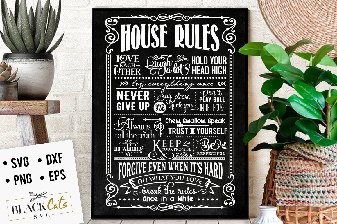 House Rules SVG, House Rules Poster Svg, Welcome to Our House Svg ...