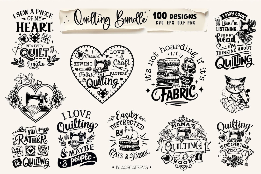 Quilting Bundle 100 Designs SVG, Quilting Bundle Svg, Sewing Svg Bundle ...