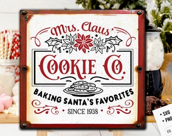 Mrs. Claus Cookie Co. Sign SVG Christmas SVG Christmas Cut - Etsy