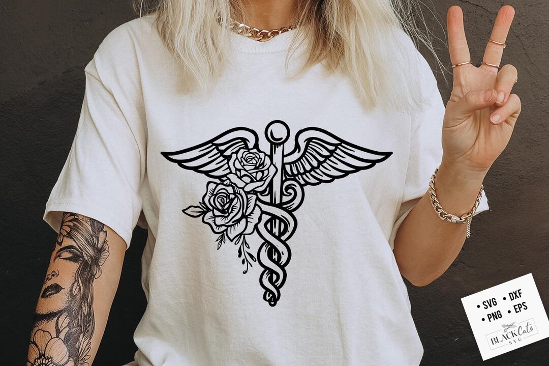 Floral Caduceus Svg, Caduceus Svg,caduceus Illustration Svg, Caduceus Design Svg, Nurse Life ...