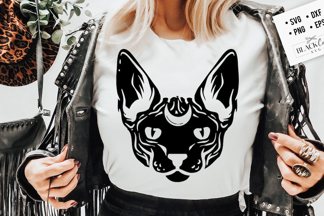 Sphynx Cat Svg, Cat SVG, Magic Cat Svg, Magic Illustration Svg, Moon ...