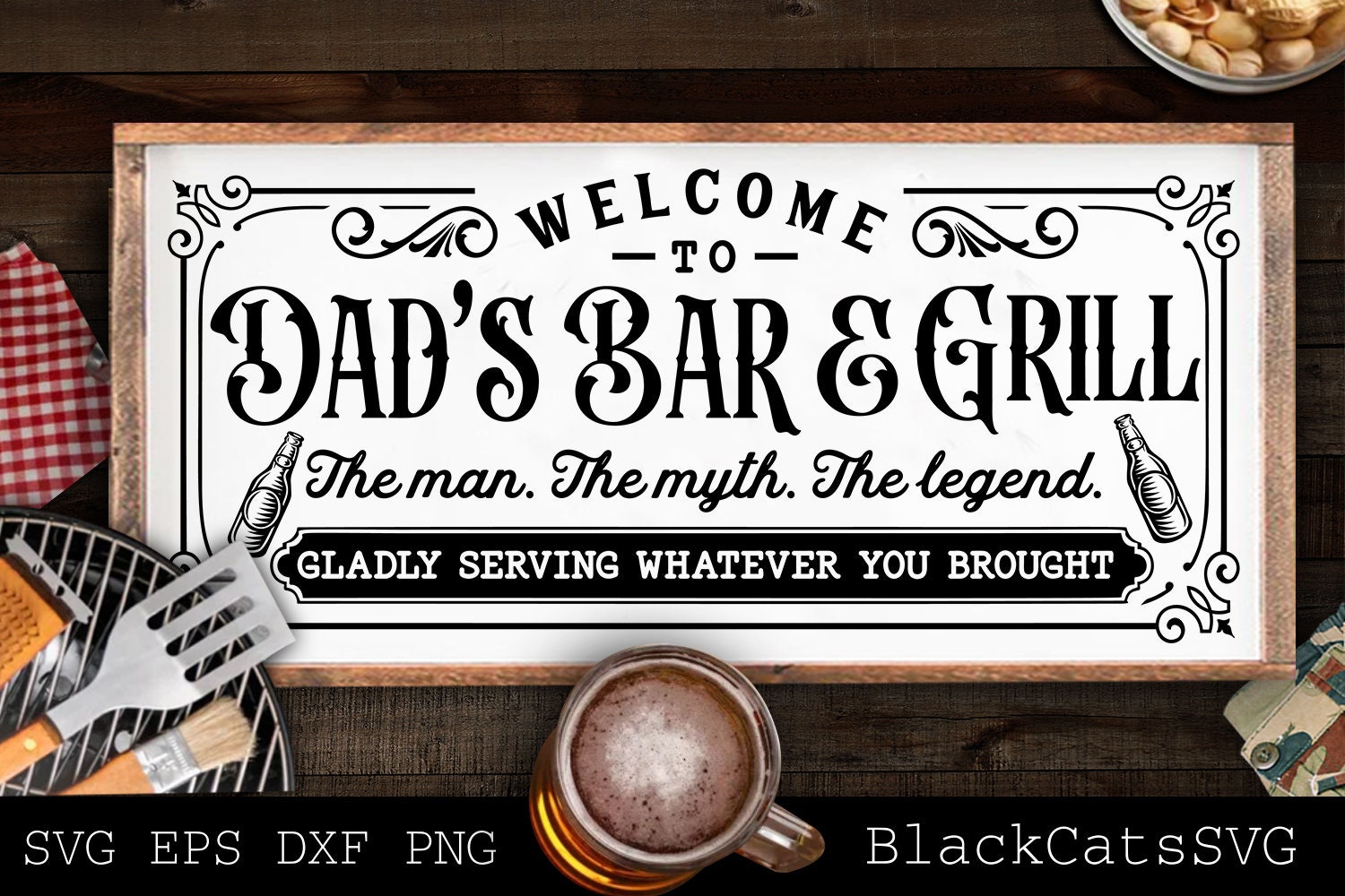 Welcome to Dad's Bar and Grill Svg, Grilling Svg, BBQ Svg, Dad's Bar ...