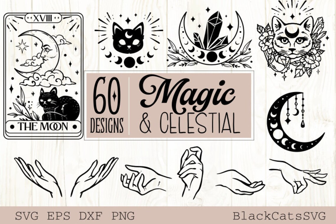 Magic and Celestial SVG Bundle 60 Designs - Etsy