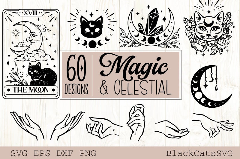 Magic and Celestial SVG Bundle 60 Designs - Etsy