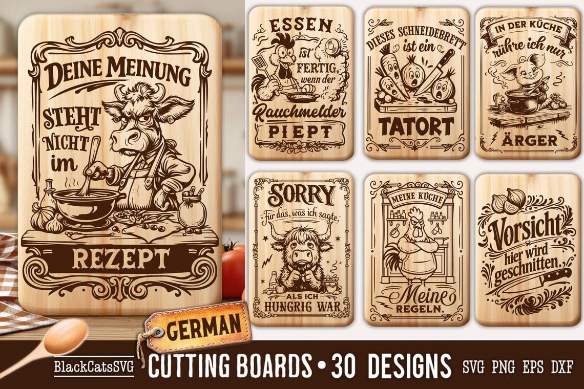 Funny German Cutting Board Engraving File, Deutsch Sarcastic Cutting ...