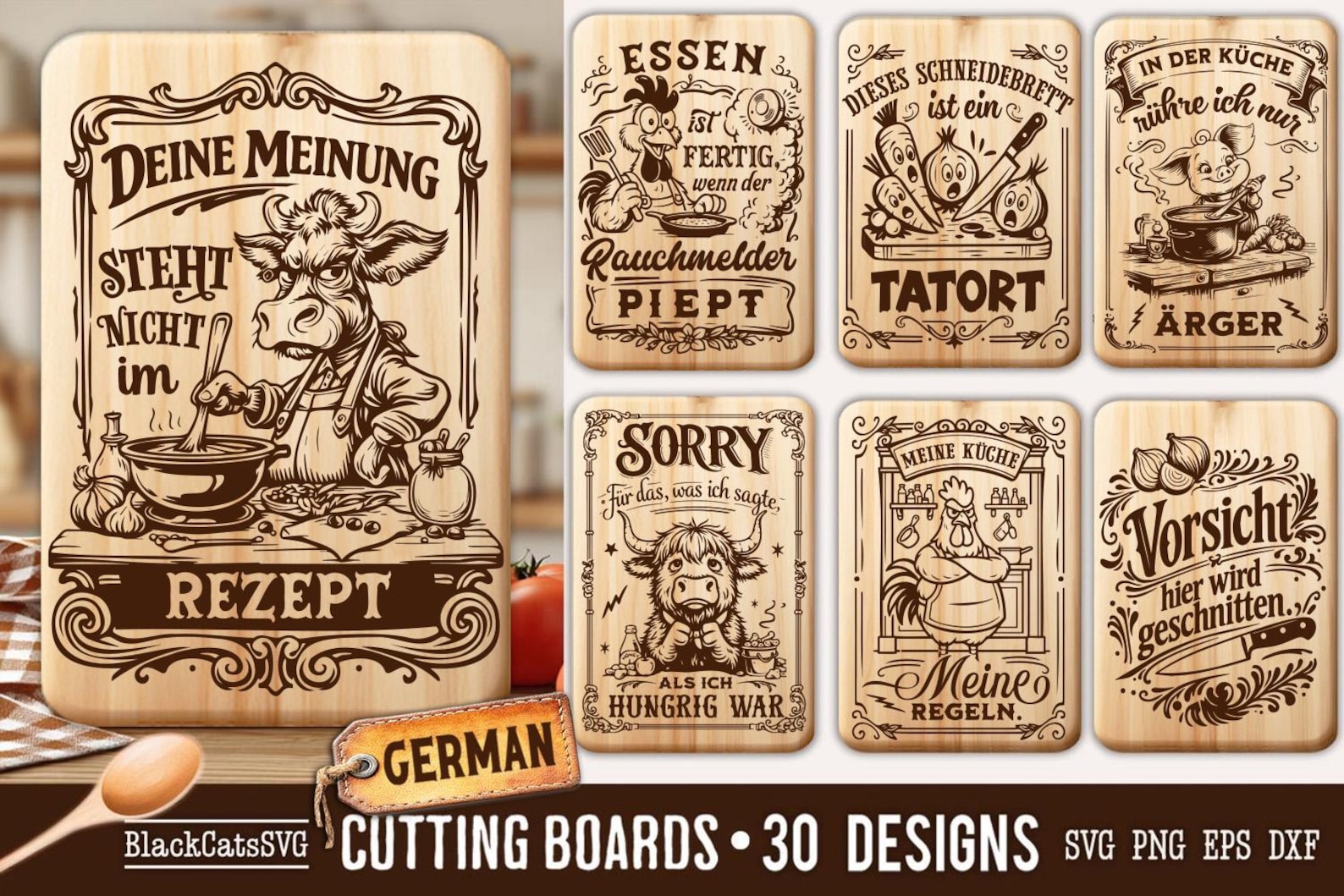 Funny German Cutting Board Engraving File, Deutsch Sarcastic Cutting ...