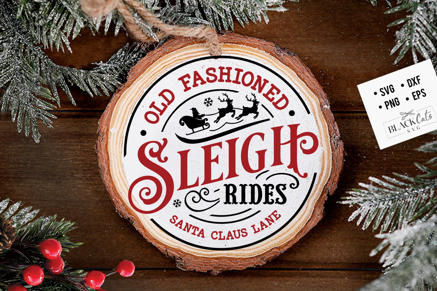 Old Fashioned Sleigh Rides Svg Christmas Round Ornament Svg - Etsy
