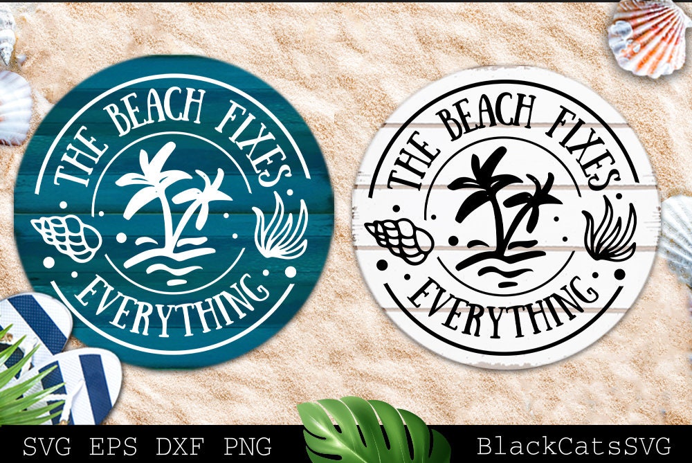 Der Strand fixiert alles svg, Strand svg, Sommer svg, Strand Poster svg ...