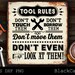 Tool Rules Svg Tool Rules Poster Svg Dad's Garage Svg - Etsy
