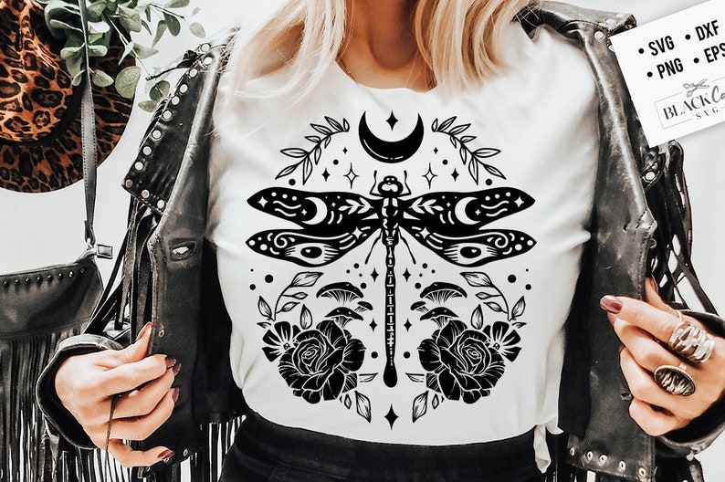 Boho Dragonfly Svg, Scandinavian Svg, Botanical Svg, Folk Art T-svg ...