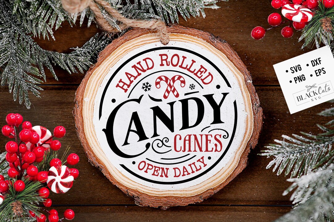 Candy Canes Svg, Candy Canes Round Svg, Farmhouse Christmas Svg ...