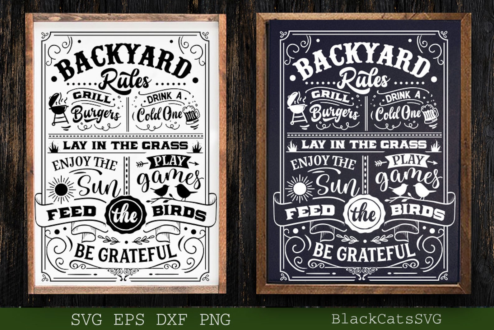 Backyard Rules Svg Welcome to Backyard Svg Outdoors Poster - Etsy