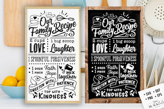 Our Family Recipe SVG Kitchen Svg Funny Kitchen Svg Cooking - Etsy