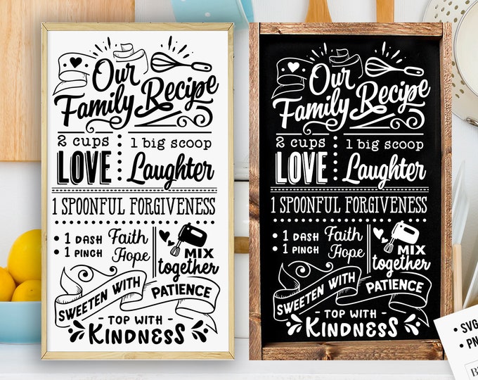 Our Family Recipe SVG Kitchen Svg Funny Kitchen Svg Cooking - Etsy