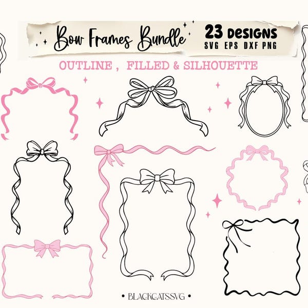 Bow Frame Vectors - Etsy UK