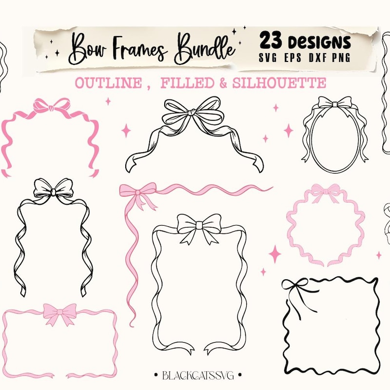 Bow Invitations Svg - Etsy
