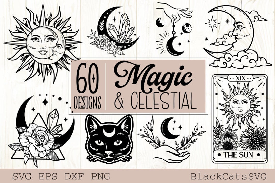 Magic and Celestial SVG Bundle 60 Designs - Etsy