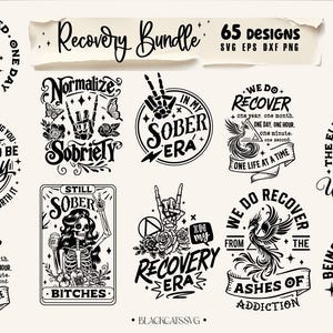 Recovery Bundle 65 Designs SVG, Sobriety Svg, Addiction Recovery Svg ...