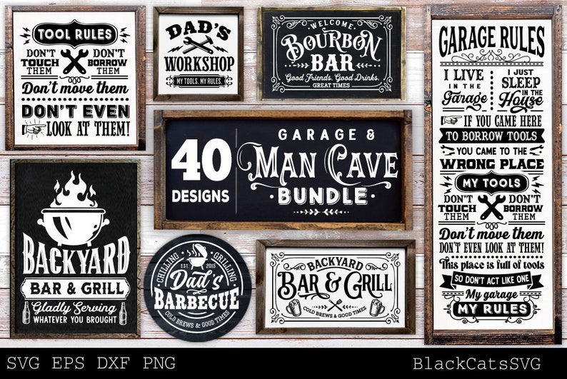 Man Cave SVG Bundle 40 Designs, Garage SVG Bundle, Father's Day Svg ...