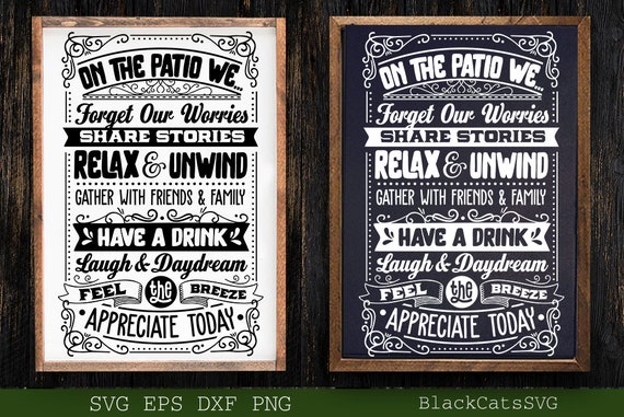 On the Patio Svg Welcome to the Patio Svg Patio Rules Svg - Etsy