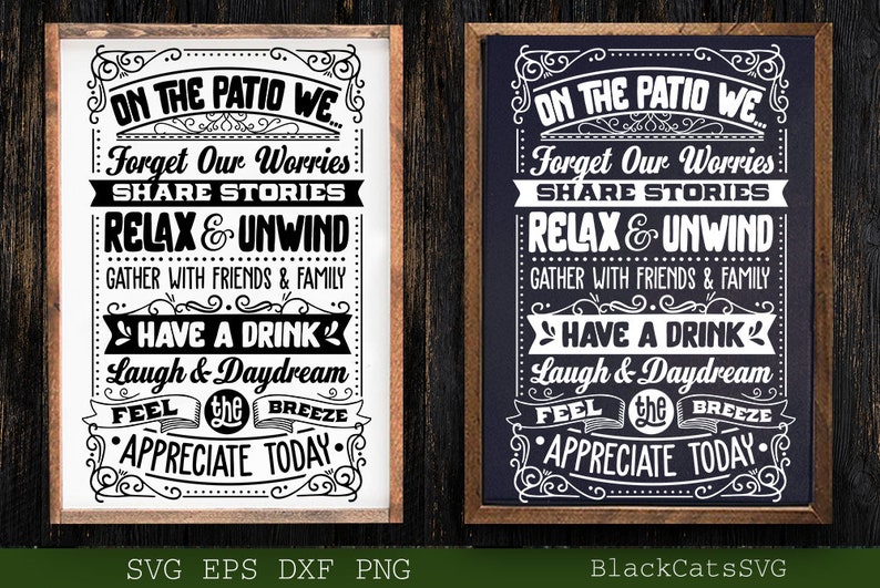 On the Patio Svg, Welcome to the Patio Svg, Patio Rules Svg, Outdoors ...