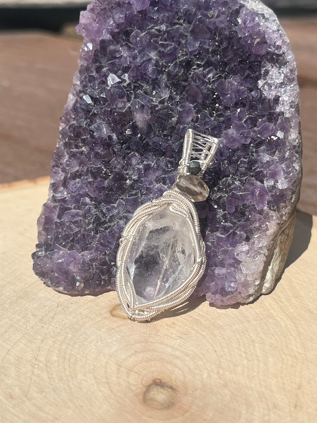 Raw Quartz Point Wire Wrapped Pendant, Wire Wrapped Quartz, Real ...