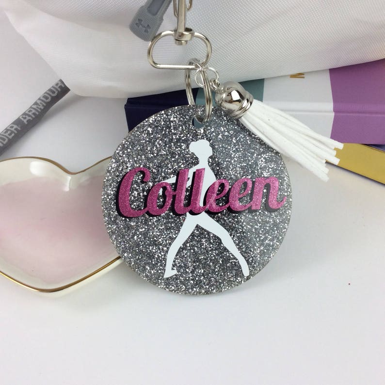 Dancer Pose Glitter Bag Tag: Personalized Dance Accessory - Etsy