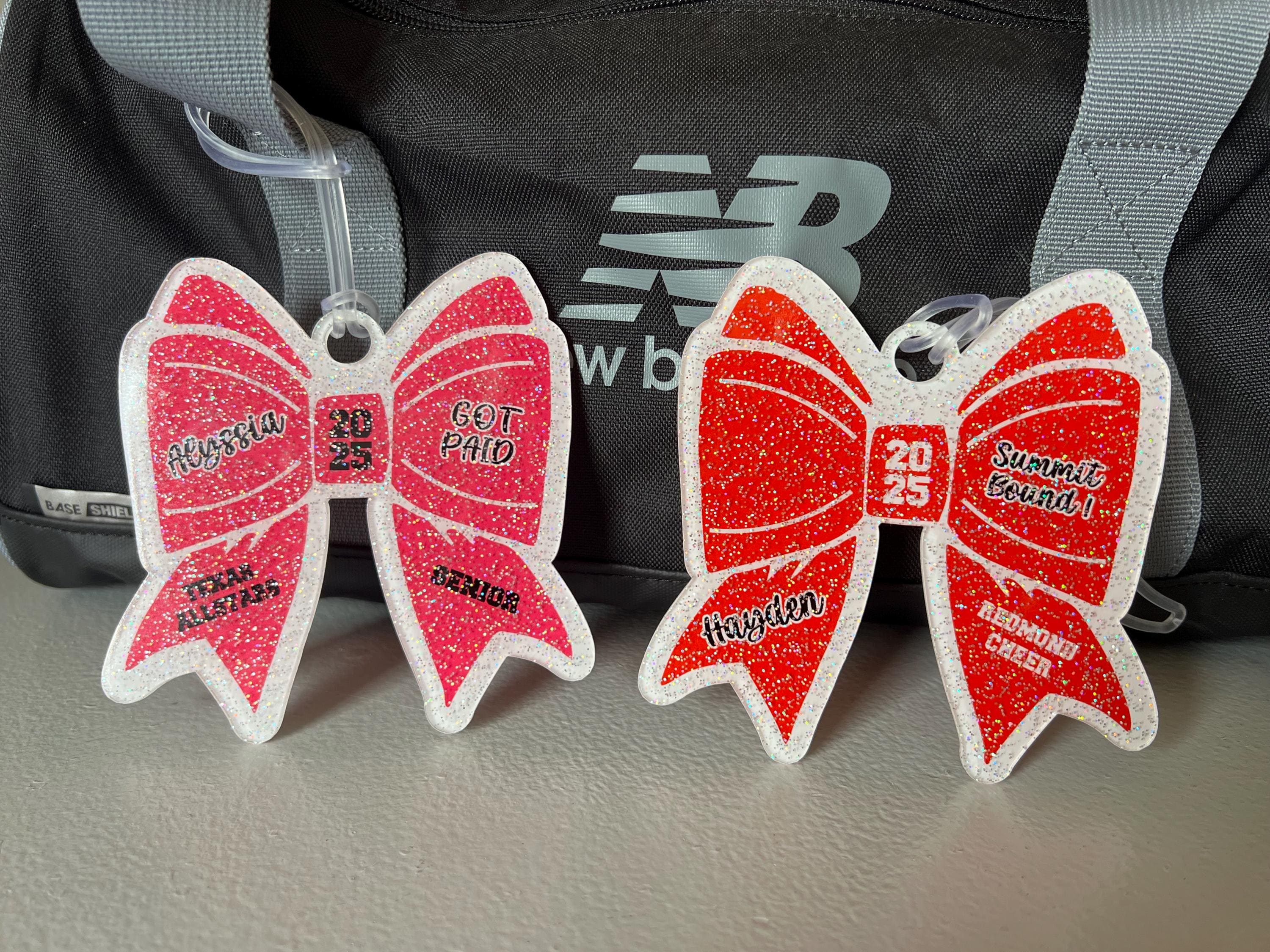 Cheer Bow Tag in Your Team Colors, Cheerleader Gift - Etsy