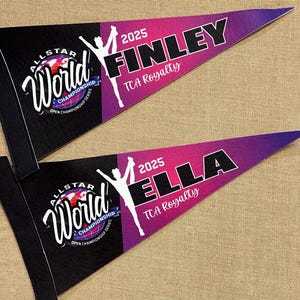 Custom Cheerleader Felt Pennant, Allstar World Championship ...