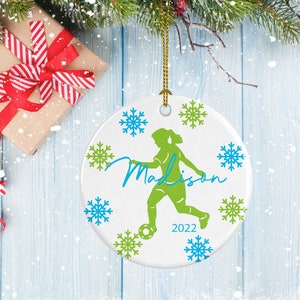 Soccer Ornament, Porcelain Ornament, Soccer Girl Design, Gifts for ...
