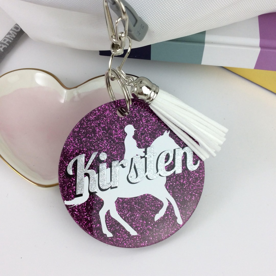 Personalized Equestrian Glitter Bag Tag: Horse Lover Gift - Etsy