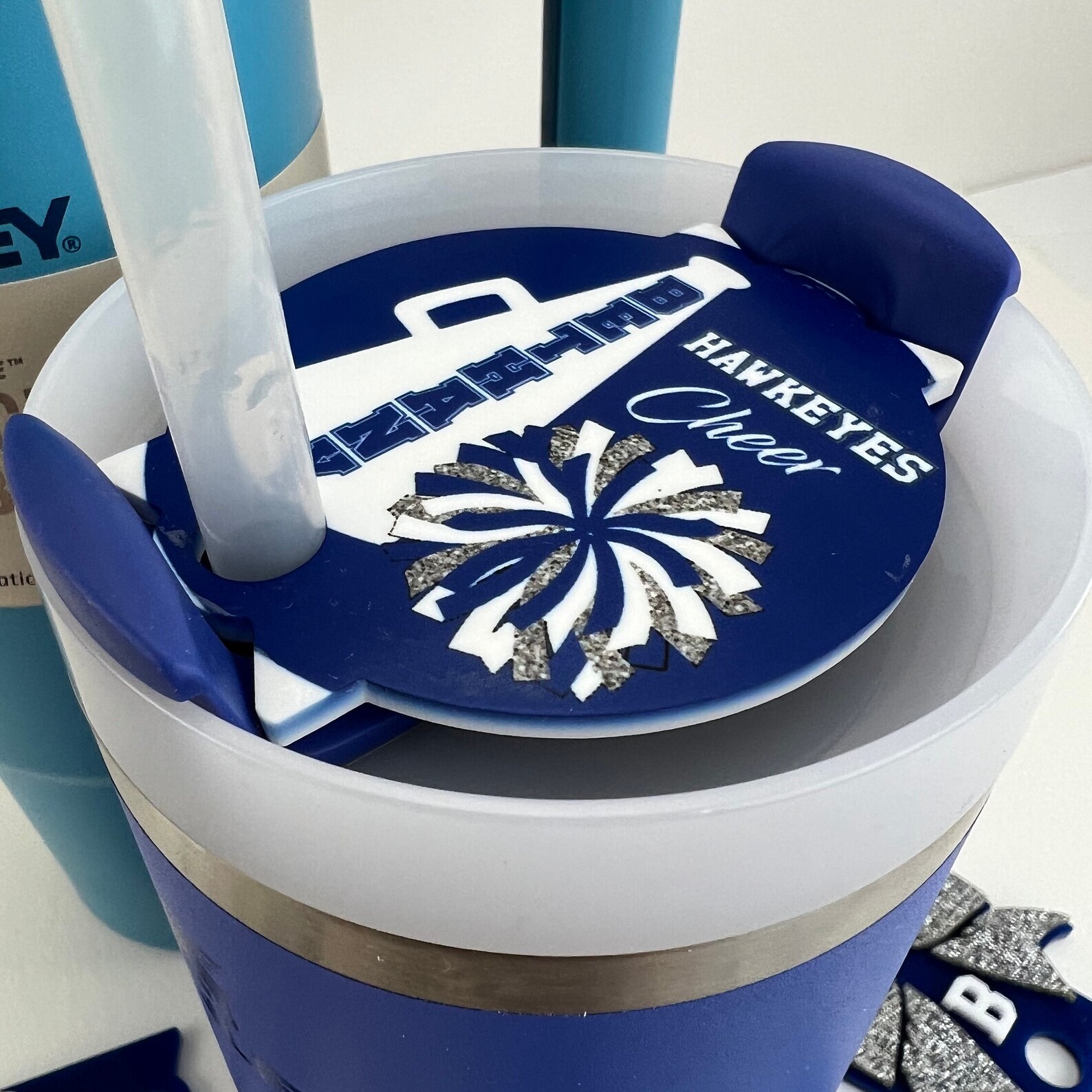 Cheerleader Megaphone and Poms Tumbler Topper, Personalized, Fits ...