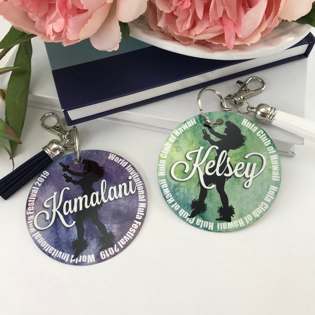 Personalized Hula Girl Aluminum Bag Tag: Monogrammed Hula Gifts - Etsy