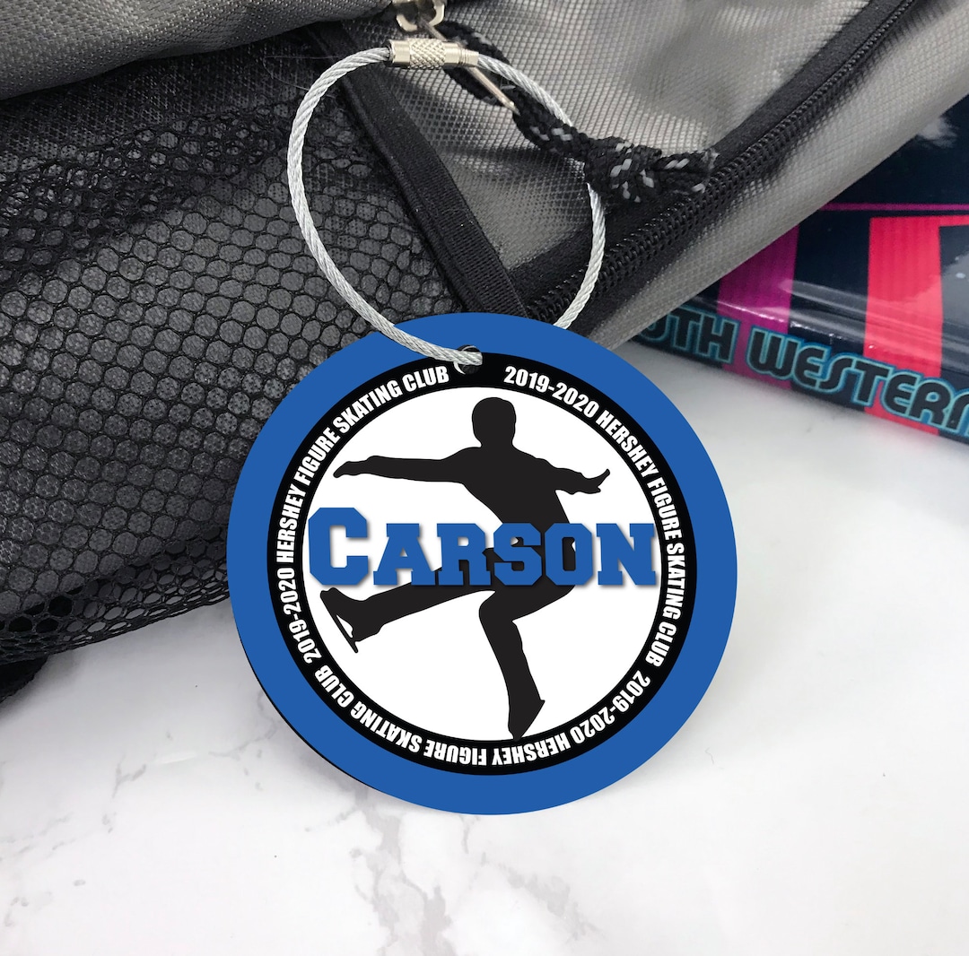 Figure Skating Bag Tag, Aluminum Two Sided Bag Tag, Mens Design ...