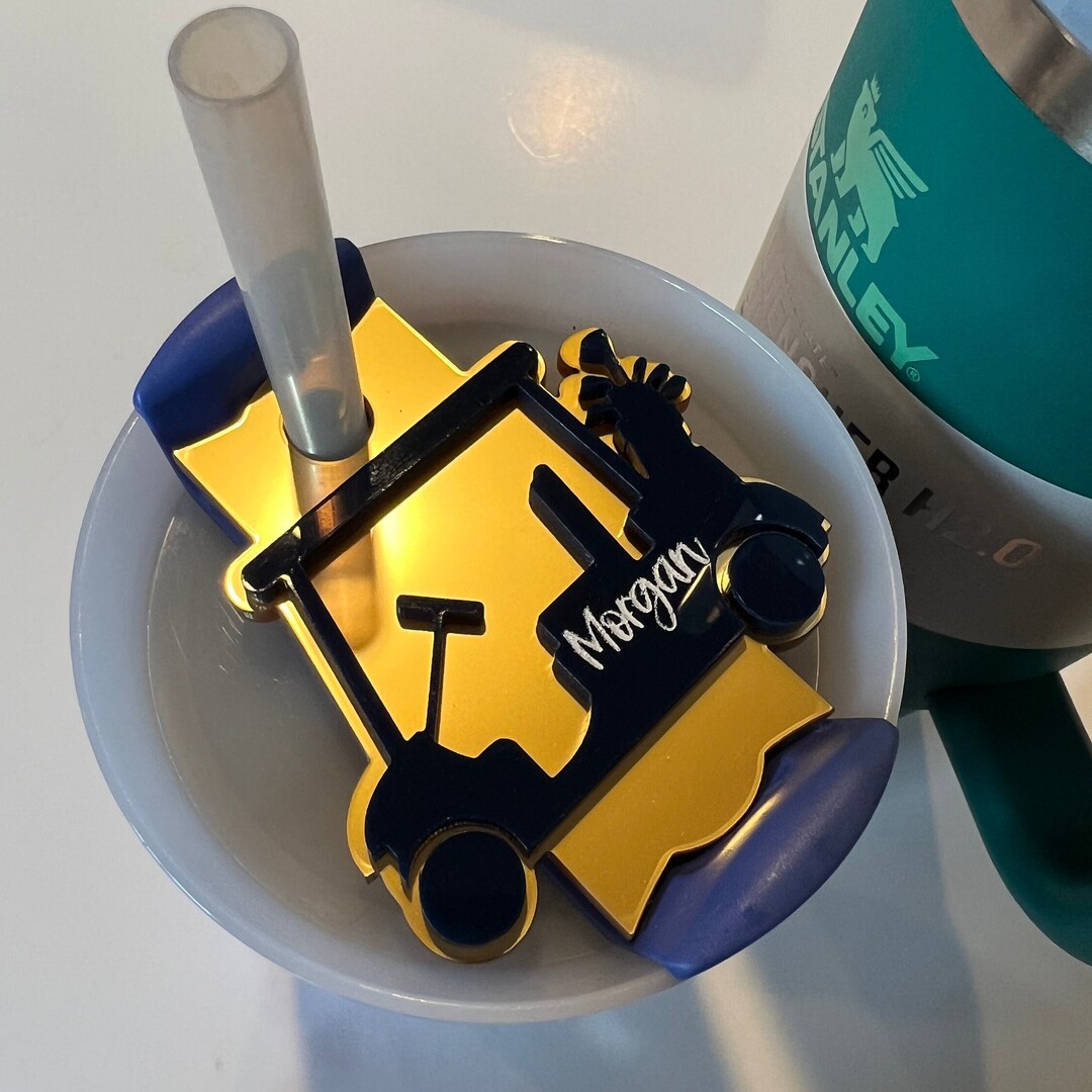 Golfer, Golf Cart Tumbler Topper, Personalized, Fits Stanley Tumblers ...