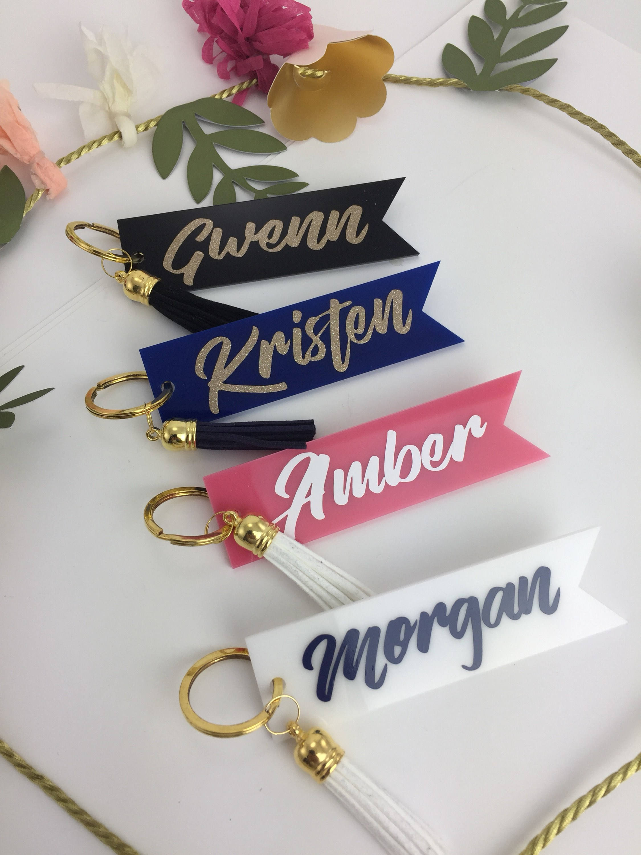 Pennant Key Tags personalized name bag tag personalized | Etsy