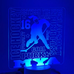 Ice Hockey Girl LED Accent Light, Night Light, Light Can Be Set to ...